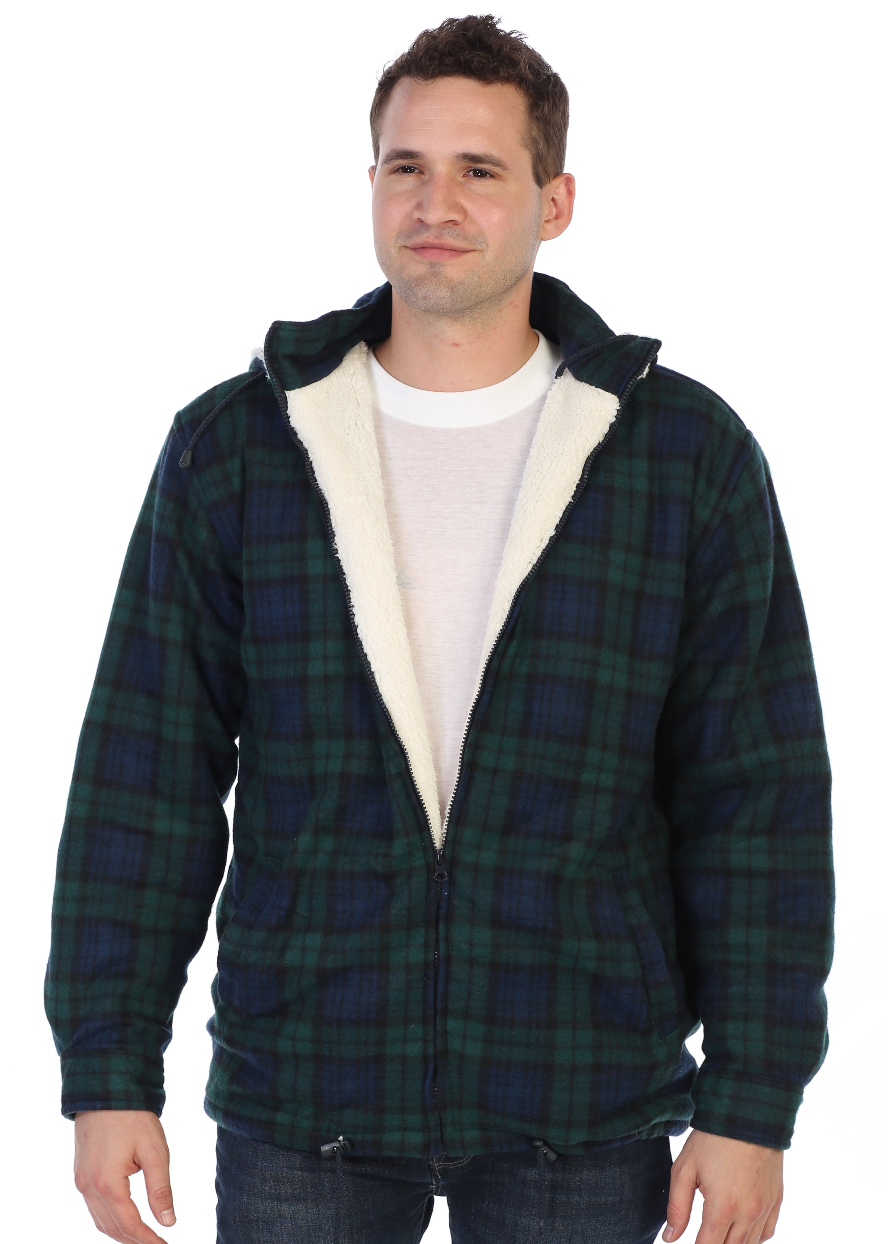 Gioberti Mens Sherpa Lined Flannel Jacket with Removable Hood - Walmart.com