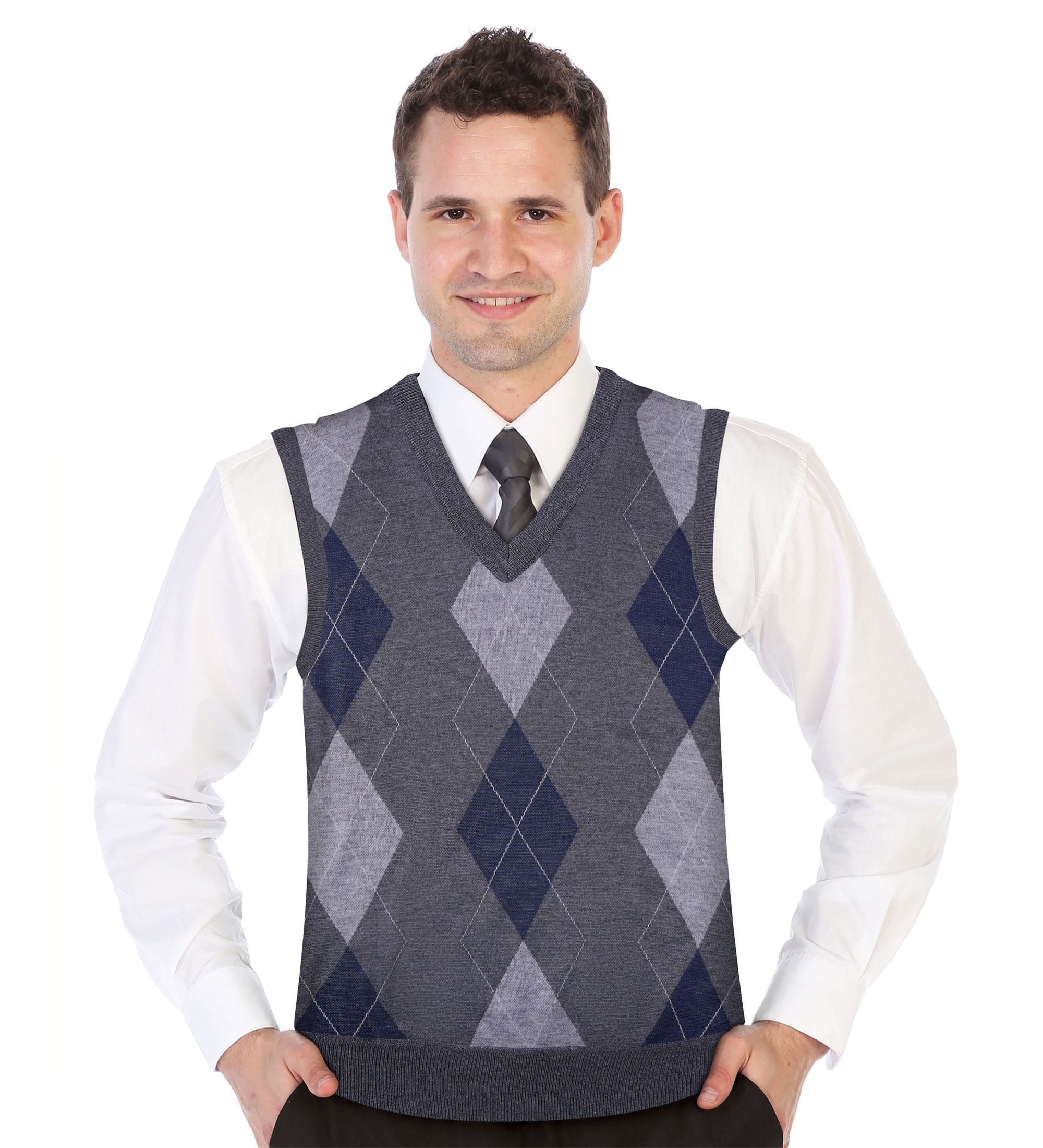 Gioberti Mens Super Soft Diamond Knitted Sleeveless Vest - Walmart.com