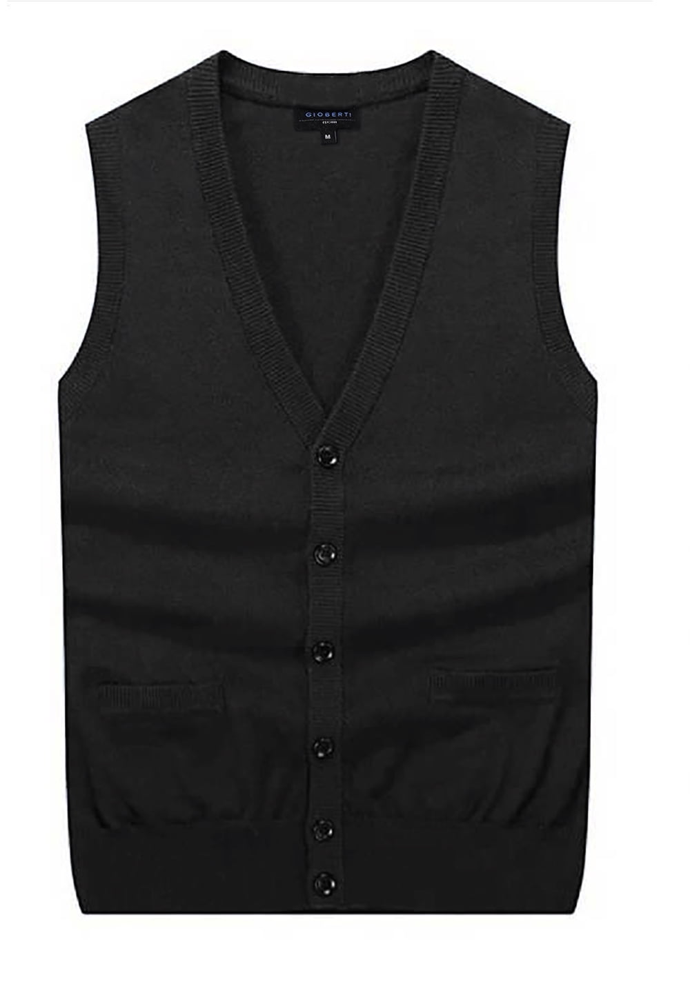 Gioberti Men's V-Neck, Sleeveless, Button Down, Knitted Sweater ...