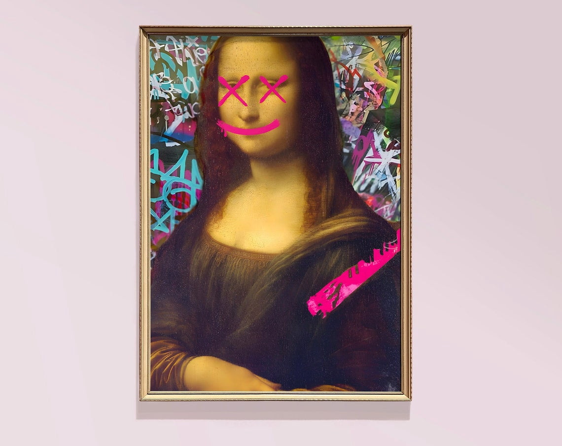 Gioconda, Mona Lisa, Framed Print,Altered Vintage, Portrait Painting ...
