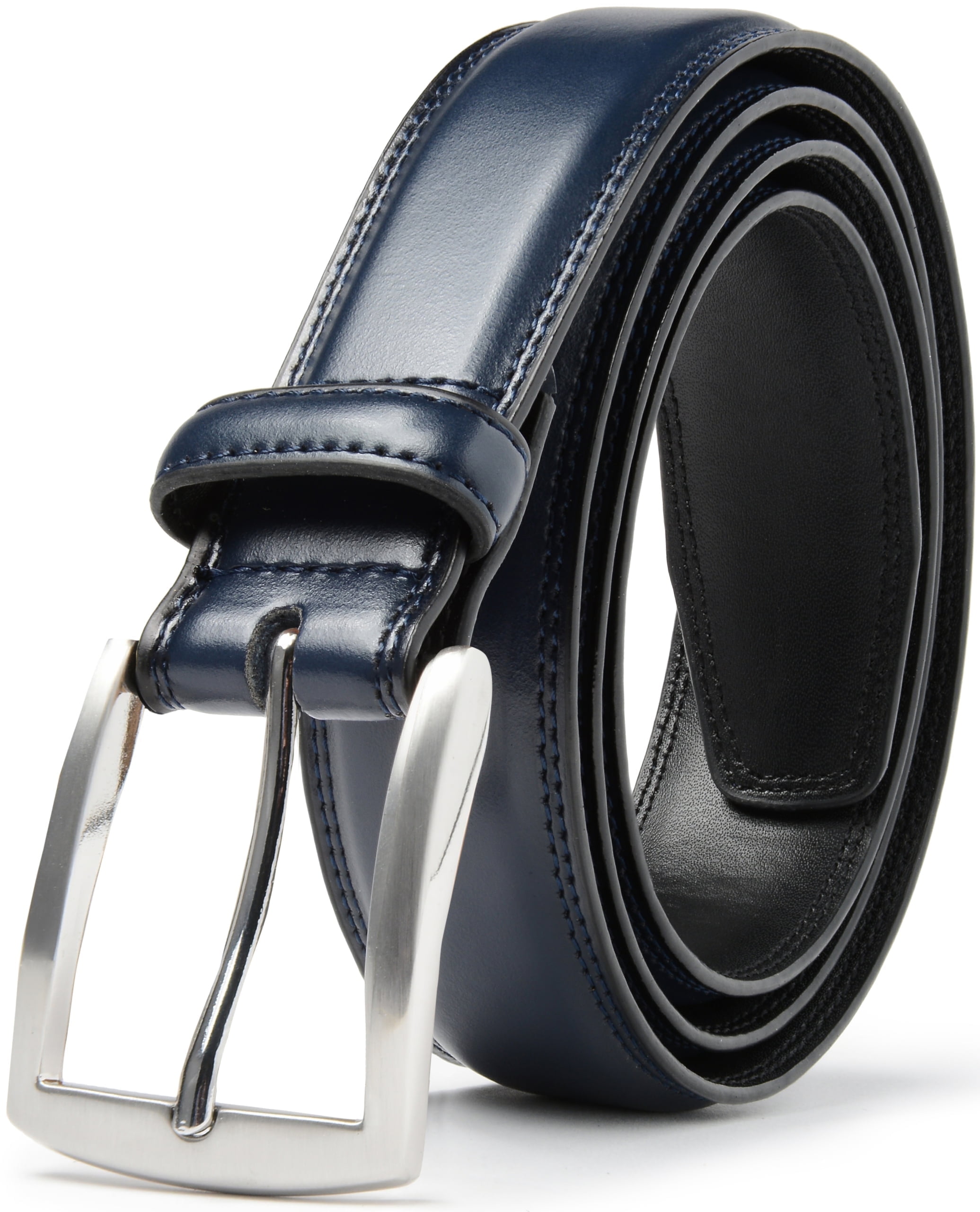 Giorgio Brutini Navy Blue Leather Dress Belt - Double-Threaded ...