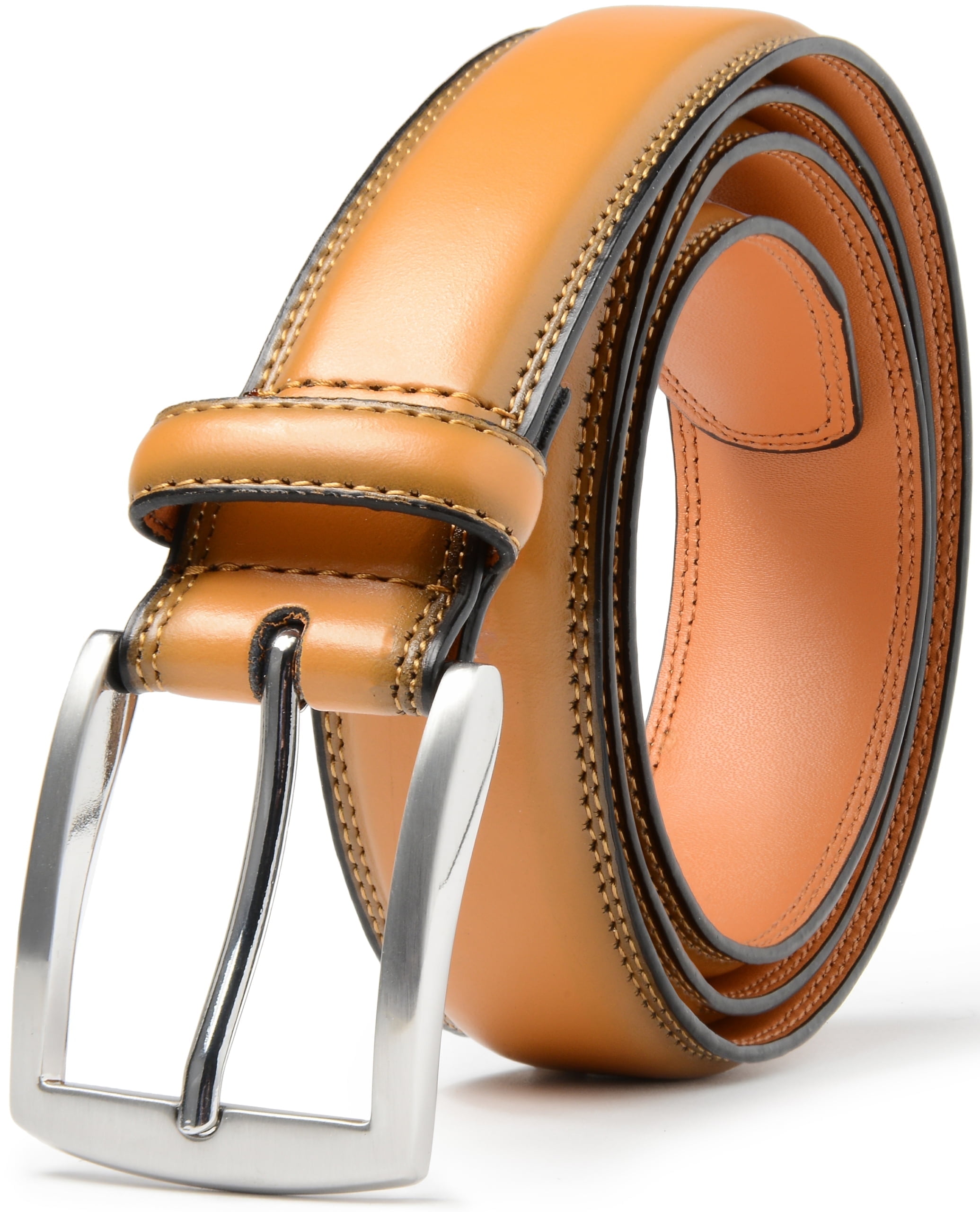 Giorgio Brutini Tan Brown Leather Dress Belt - Double-Threaded ...