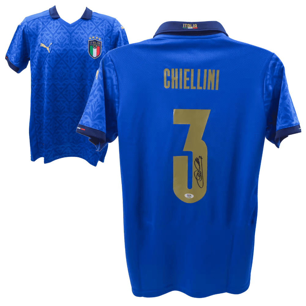 Giorgio Chiellini Signed Italy FC Soccer Jersey #3 with PSA COA ...