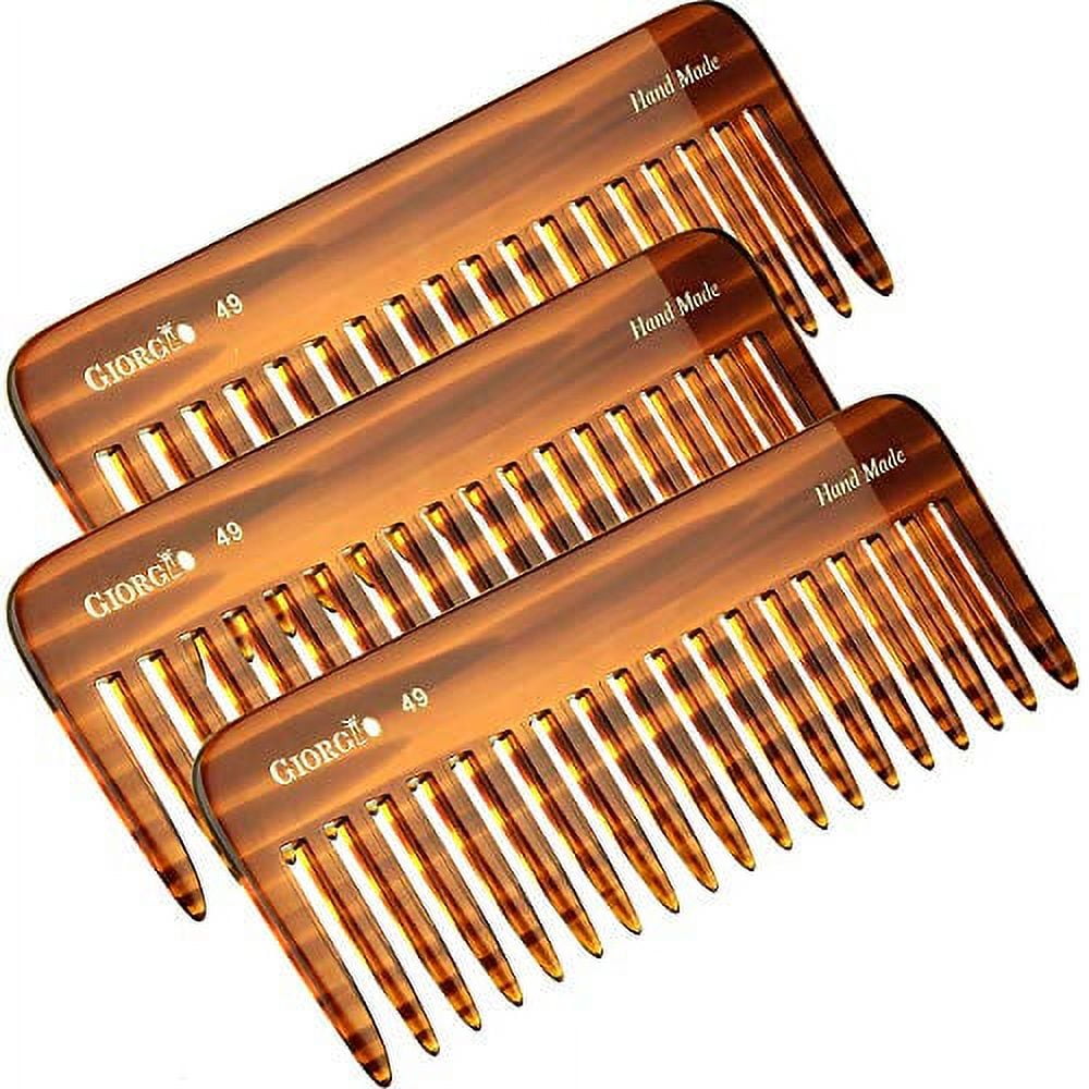 Giorgio G49 Large 5.75 Inch Hair Detangling Comb, Wide Teeth for Thick Curly Wavy Hair. Long ...
