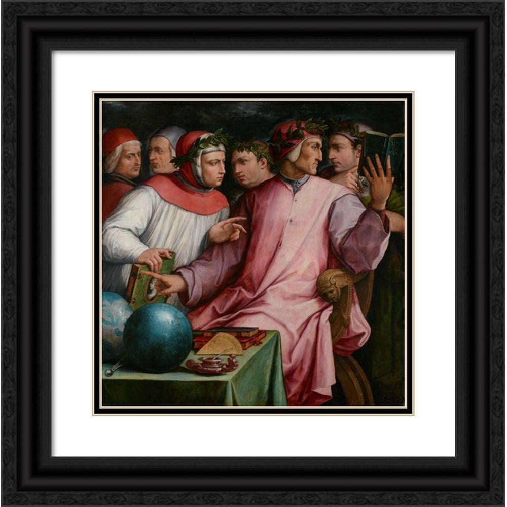 Giorgio Vasari 15x15 Black Ornate Wood Framed Double Matted Museum Art ...