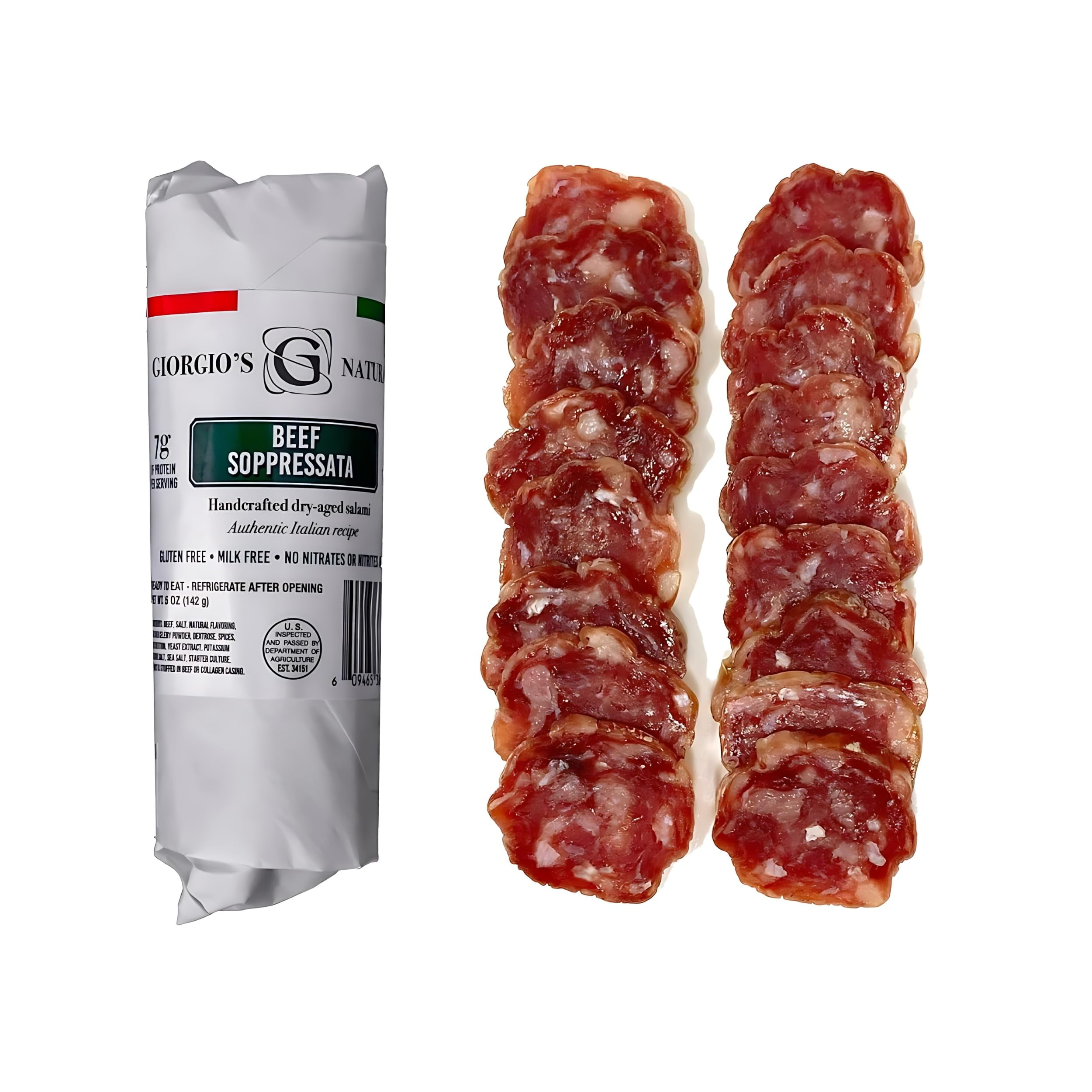 Giorgio's Naturals - BEEF SOPPRESSATA - Beef Salami, Italian Dry Salami ...