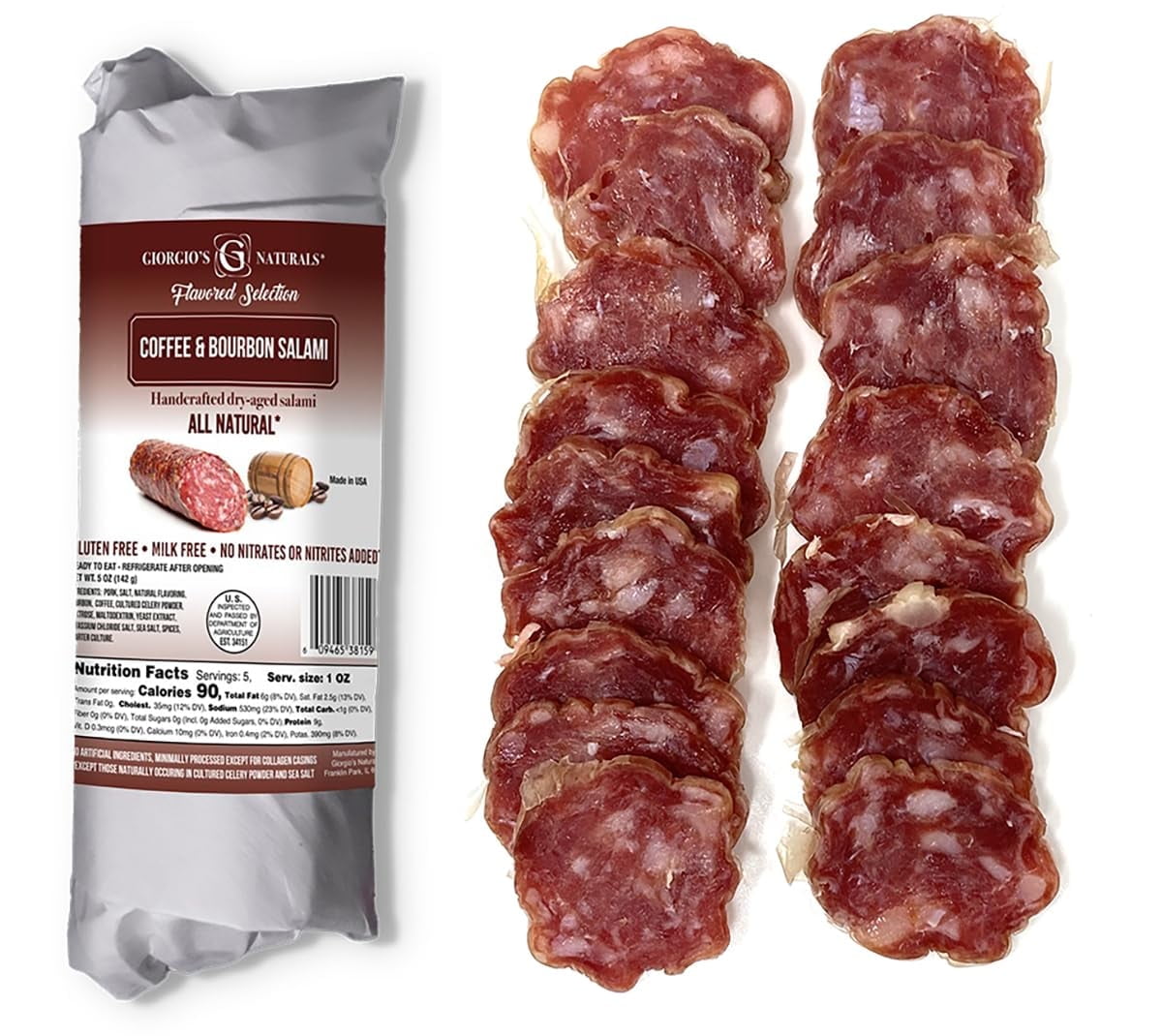 Giorgio's Naturals - Coffee and Bourbon Salami - Italian Dry Salami ...