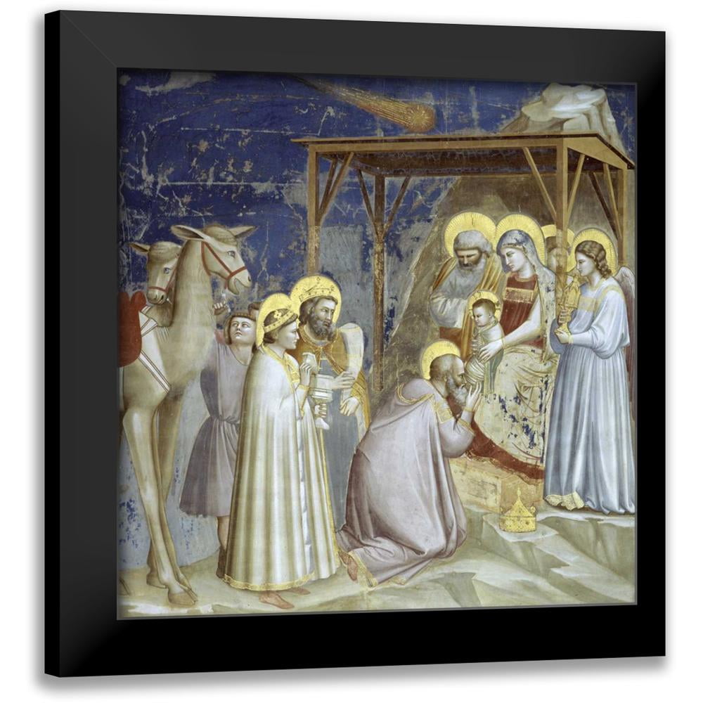 Giotto 15x15 Black Modern Framed Museum Art Print Titled - Adoration of ...