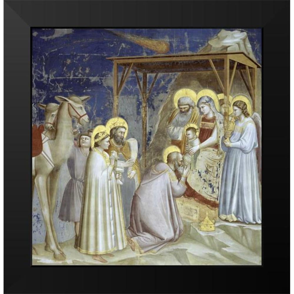 Giotto 20x20 Black Modern Framed Museum Art Print Titled - Adoration of ...