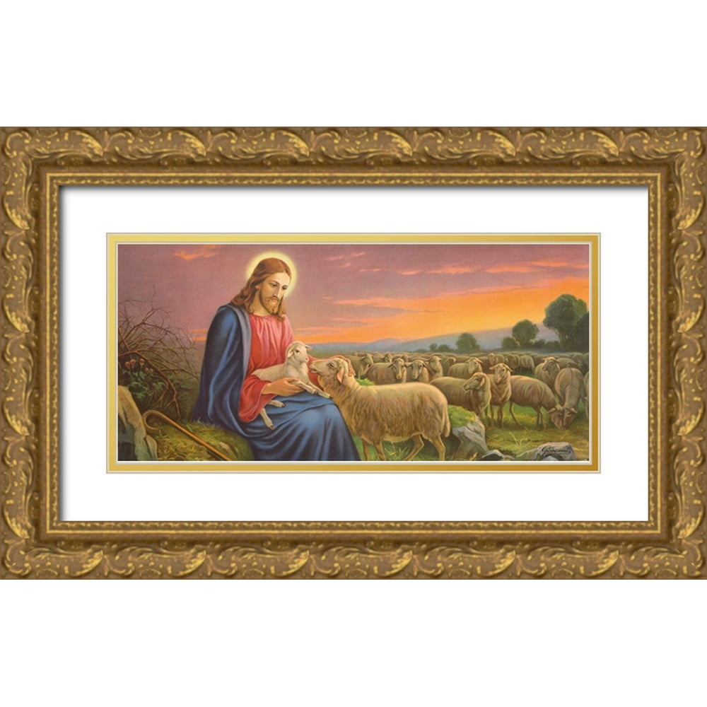 Giovanni 32x17 Gold Ornate Wood Framed with Double Matting Museum Art ...