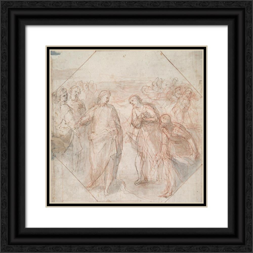 Giovanni Balducci 12x12 Black Ornate Wood Framed Double Matted Museum ...