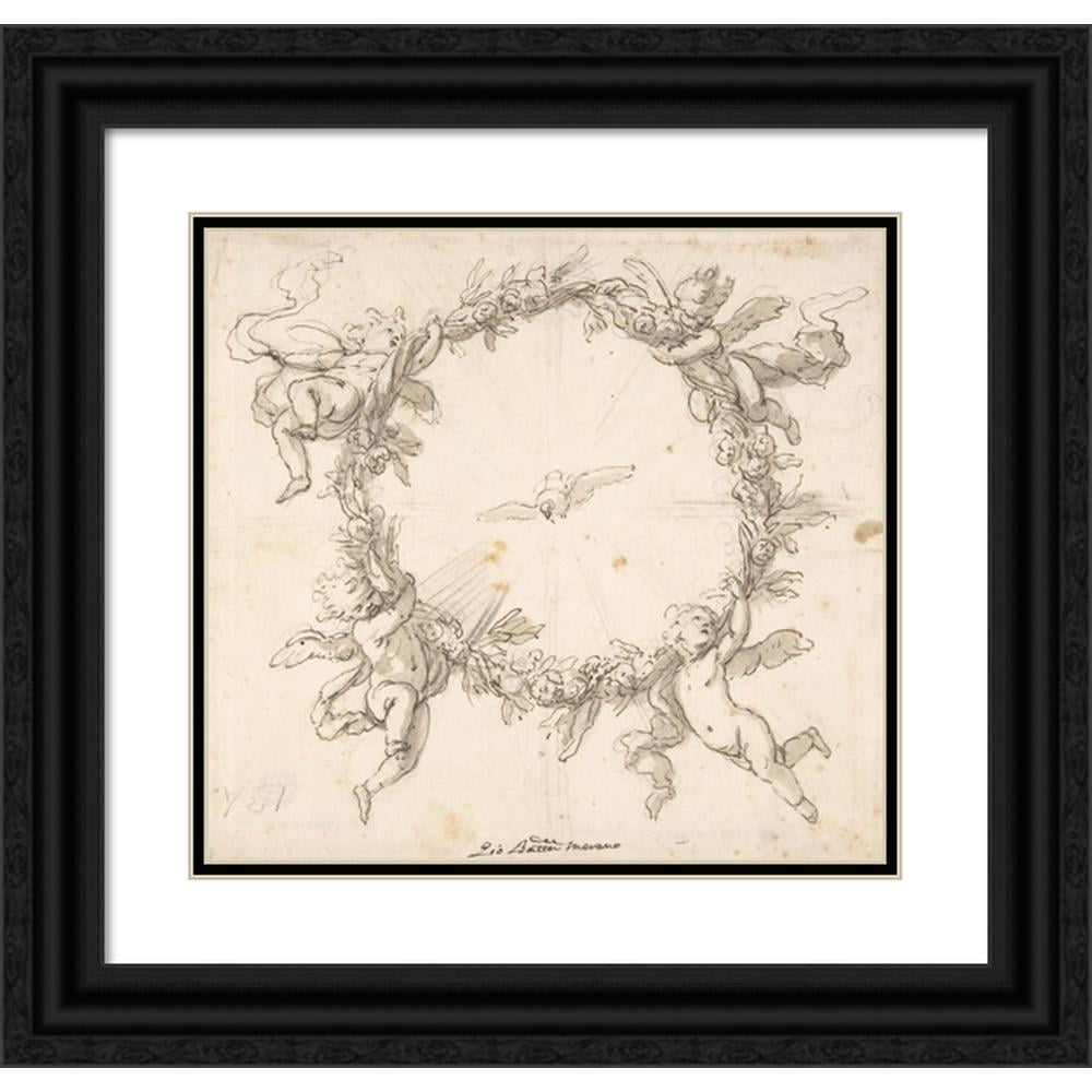 Giovanni Battista Merano 13x12 Black Ornate Wood Framed Double Matted ...