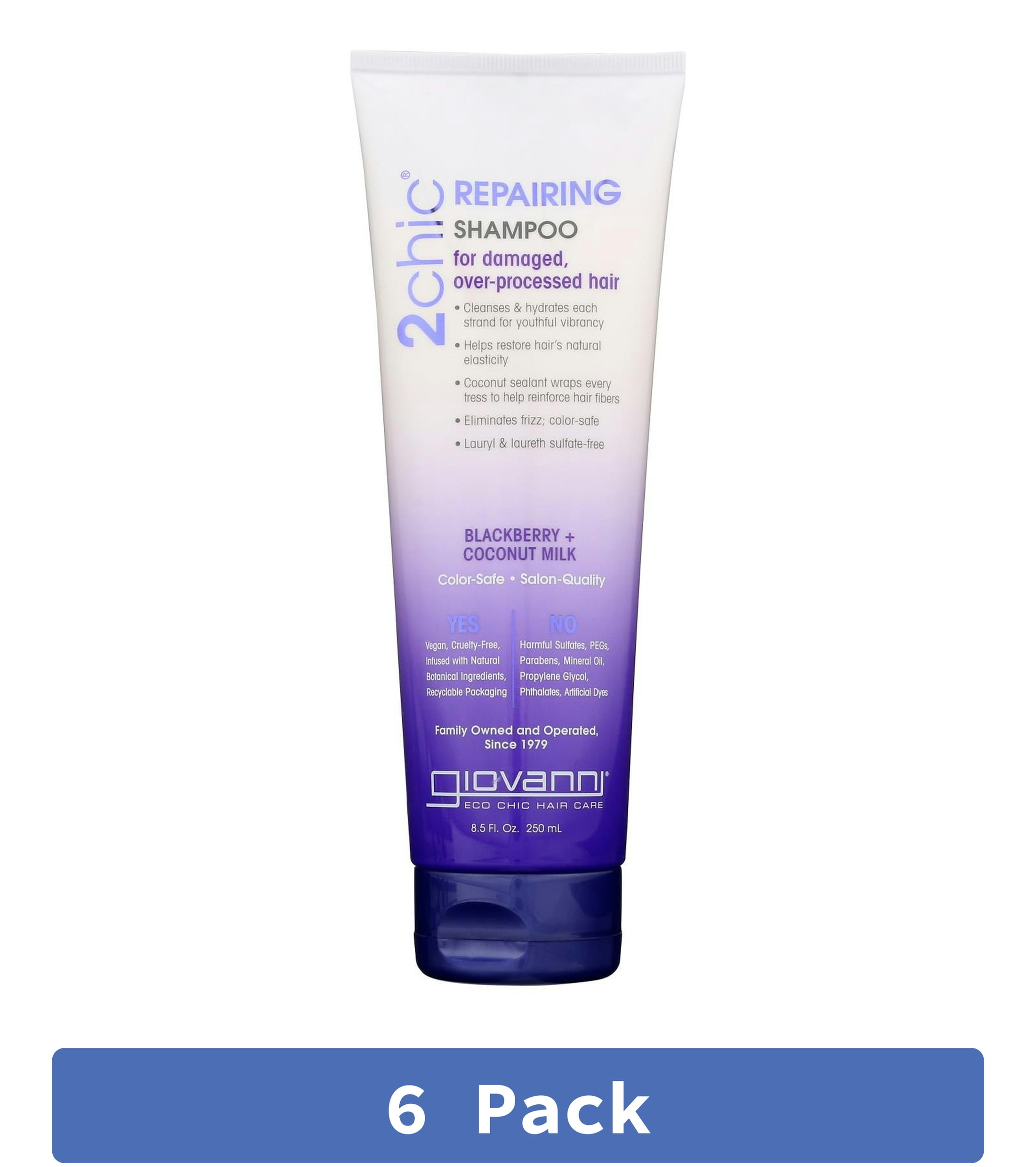 Giovanni Cosmetics Ultimate Repair Shampoo with Black 8.5 oz (Pack Of 6 ...