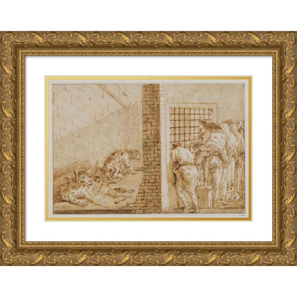 Giovanni Domenico Tiepolo 18x14 Gold Ornate Wood Frame and Double ...