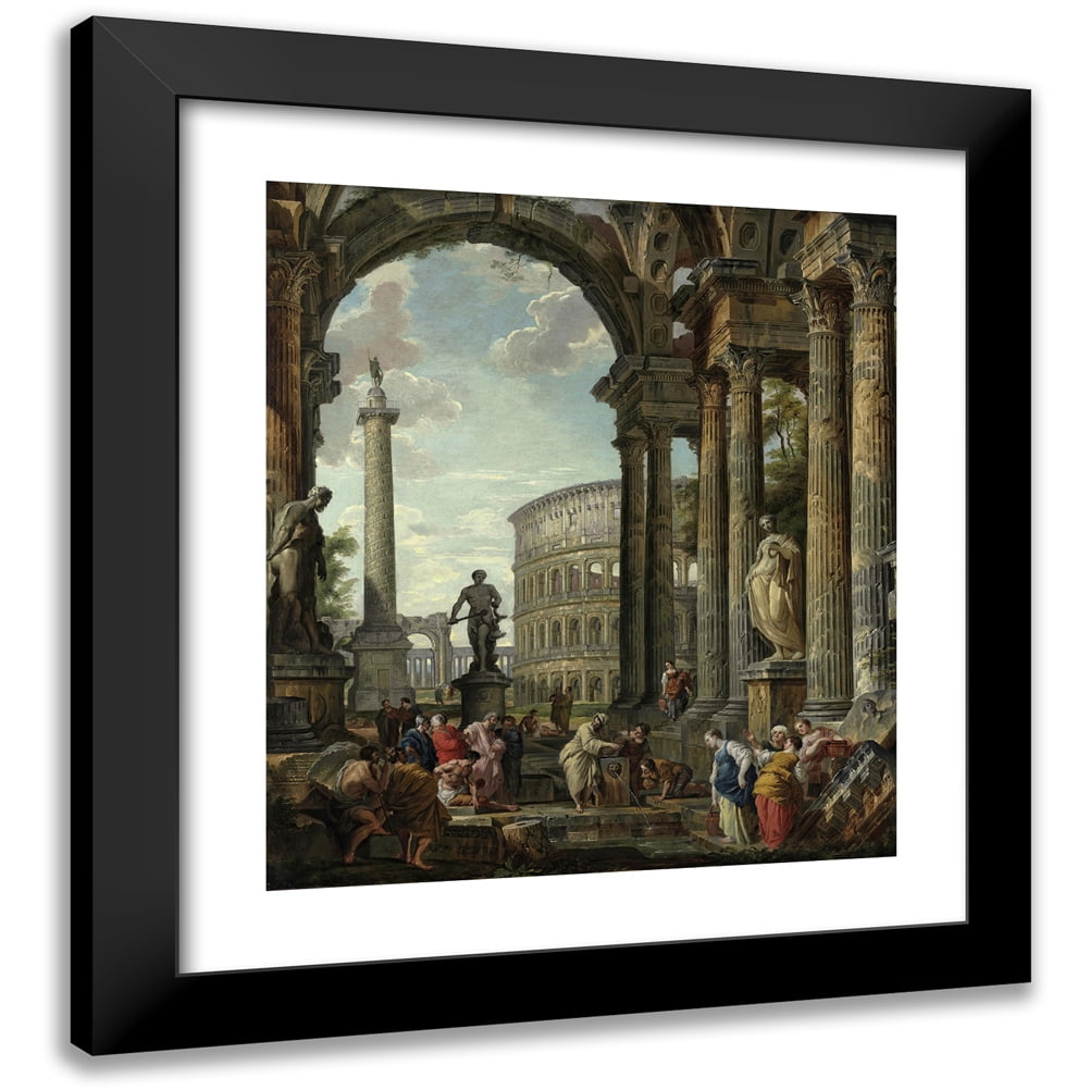 Giovanni Paolo Panini 20x22 Black Modern Framed Museum Art Print Titled ...