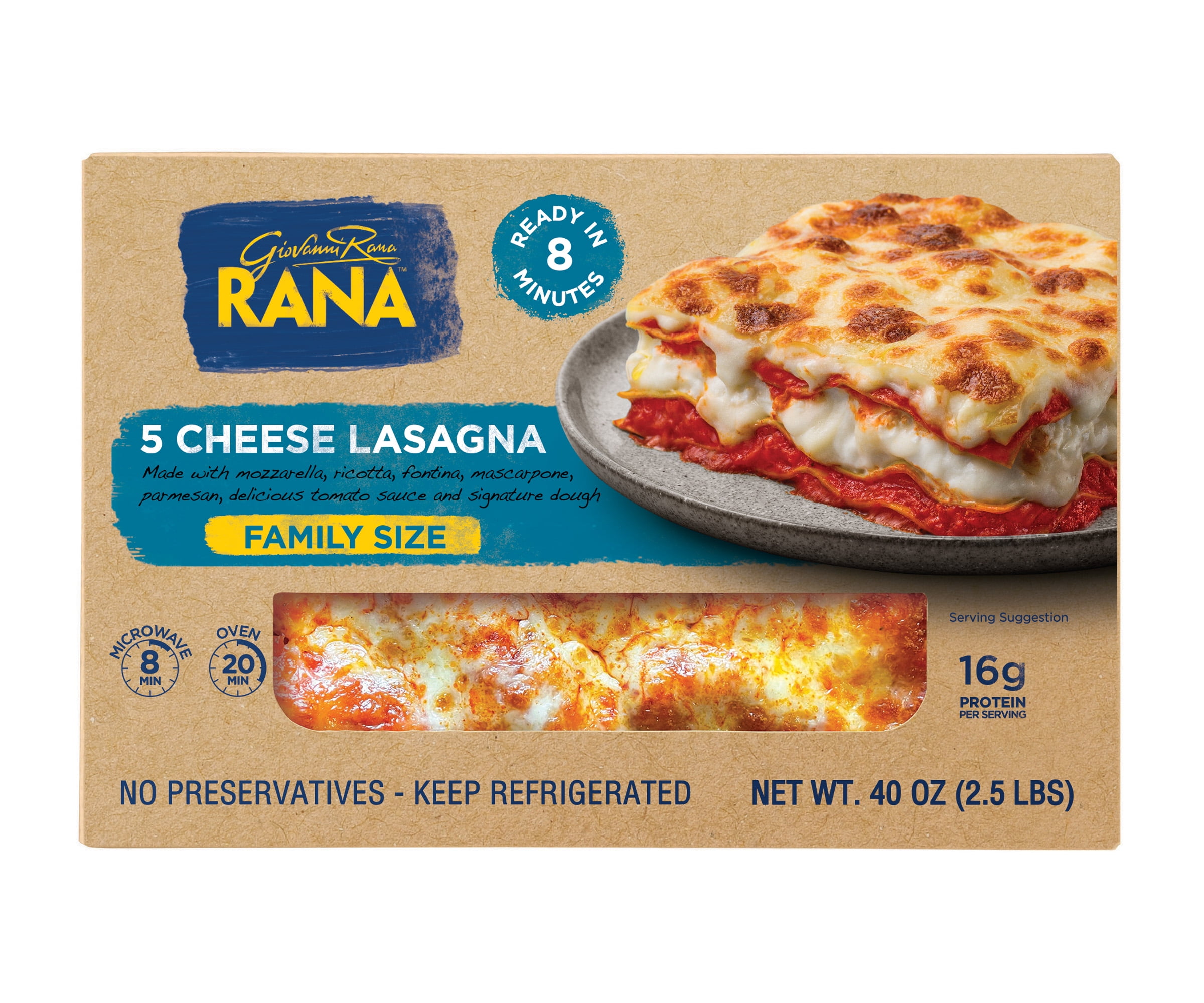 Giovanni Rana Homestyle Lasagna Five Cheese Premium Meal Kit Tray ...
