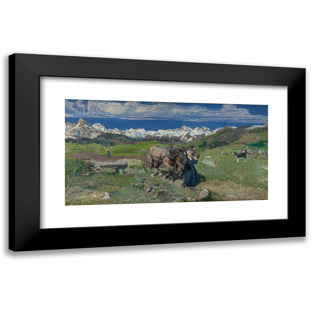 Giovanni Segantini 24x14 Black Modern Framed Museum Art Print Titled ...