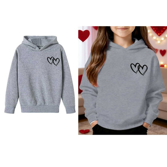 Gir Hoodie Valentine Sweatshirt Long Sleeve Casual Heart Sweatshirts ...