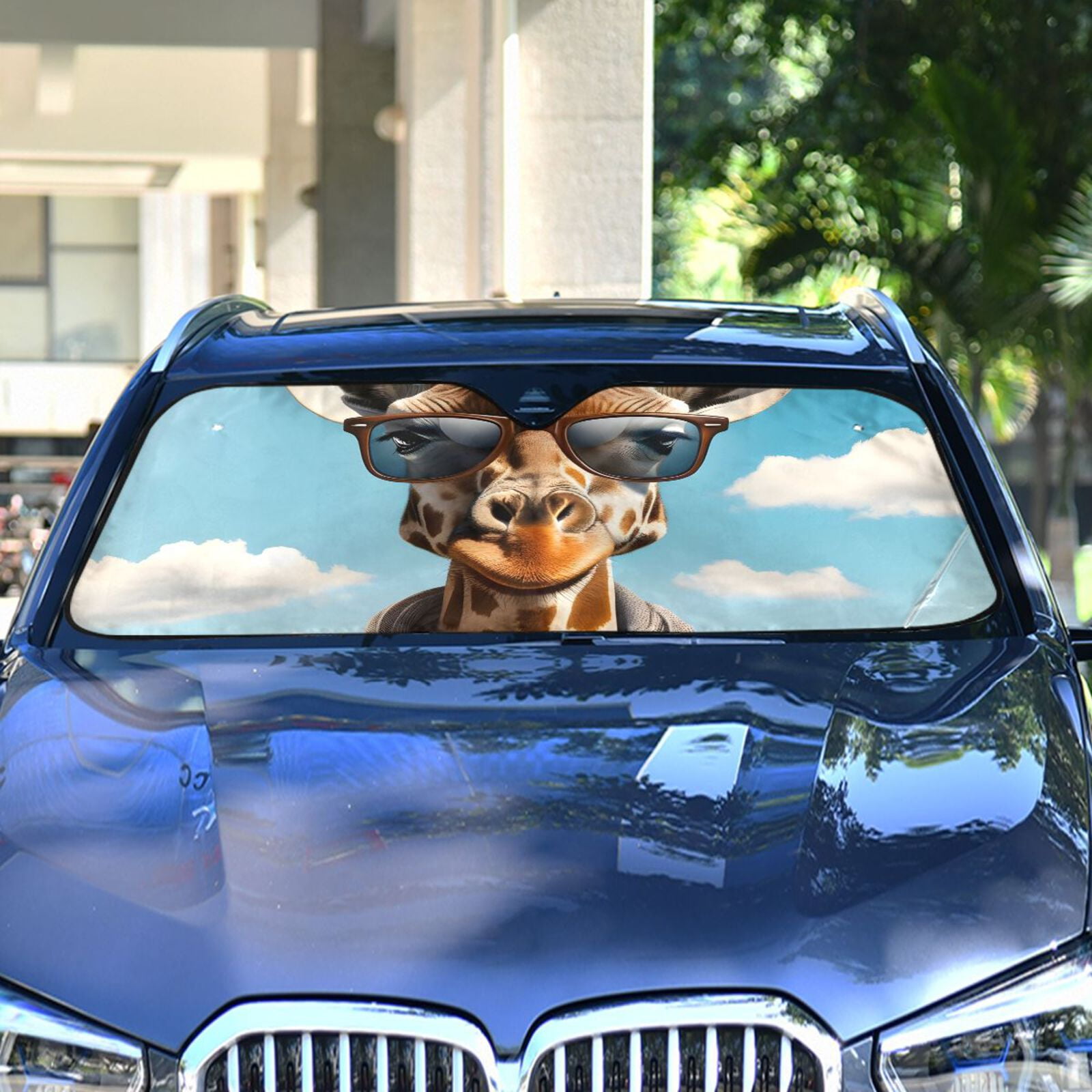 Giraffa Sunglasses Clouds Automotive Front Car Windshield Sun Shade ...