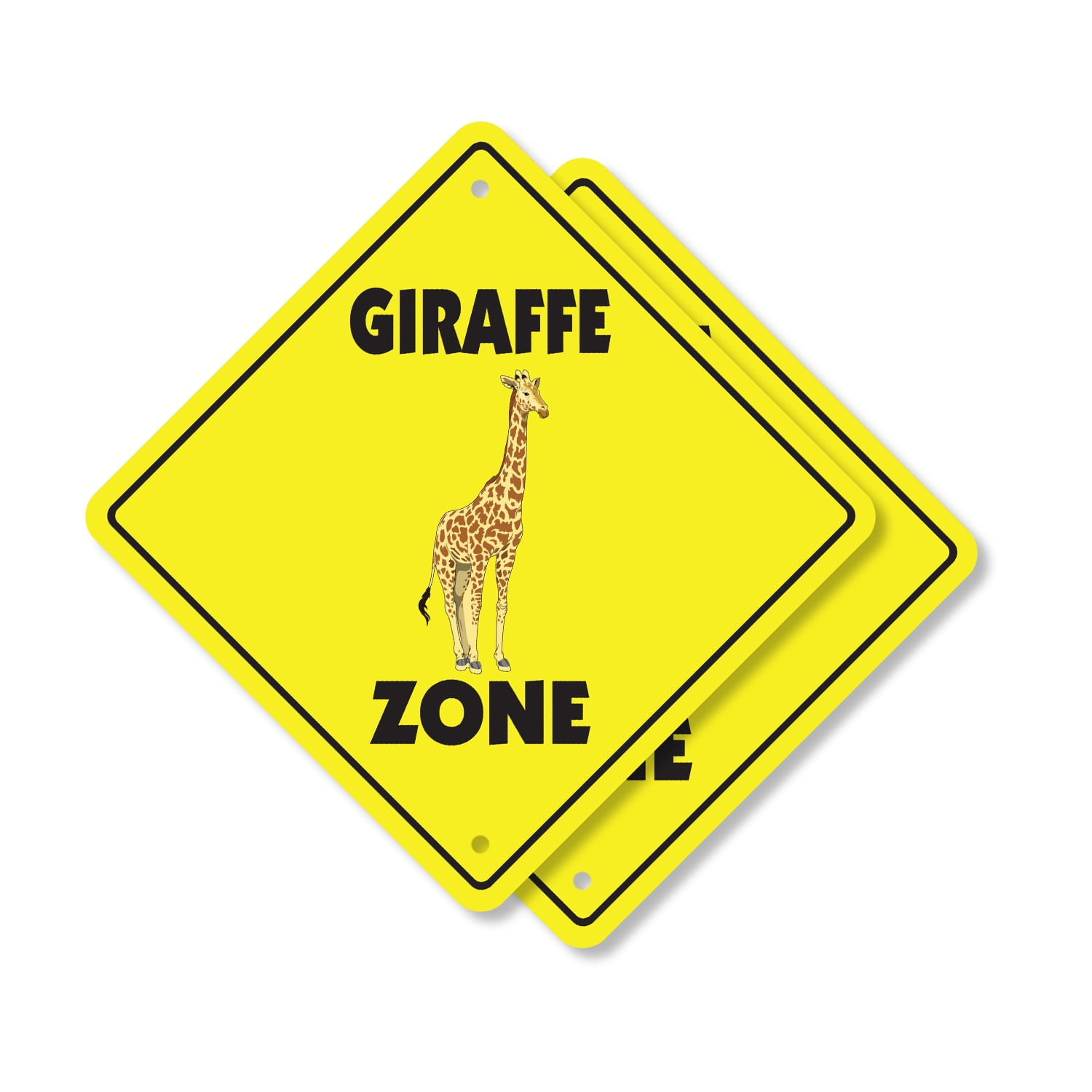 Giraffe (2 Pack) Plastic Crossing Sign - 12 Inch X 12 Inch Xing Sign ...