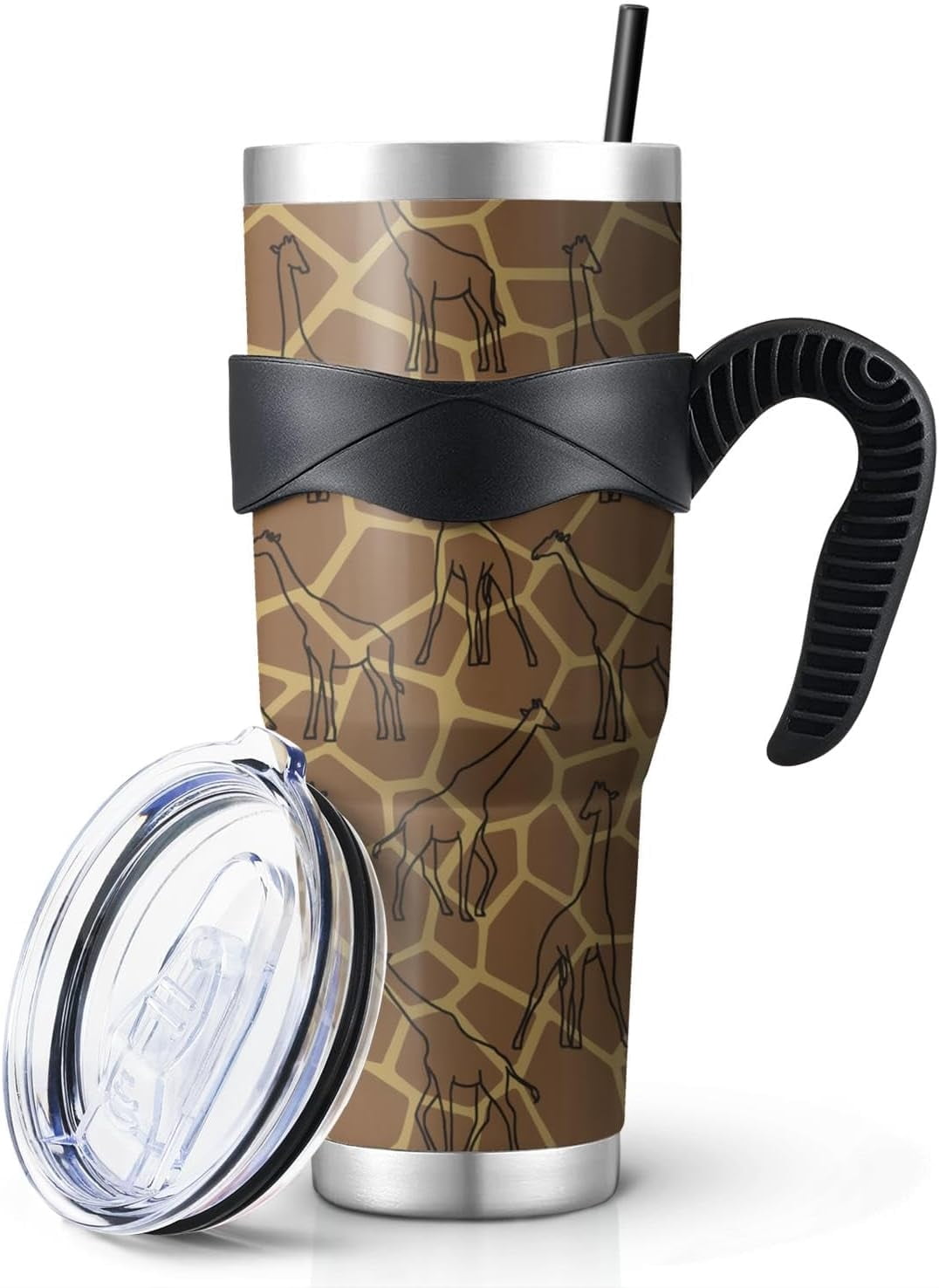 Giraffe 40 Oz Tumbler with Handle and Straw, Giraffe Print Large Big ...
