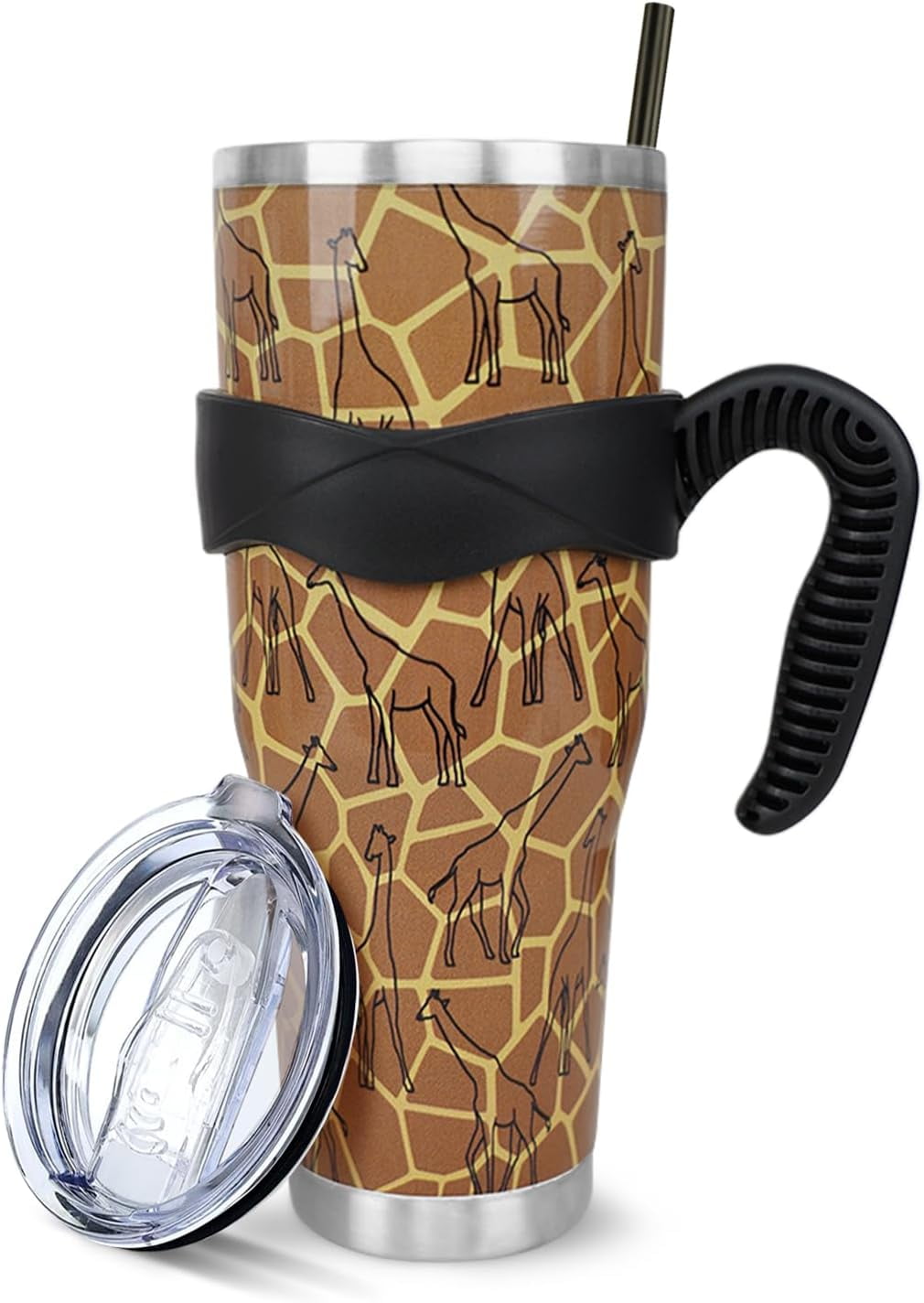 Giraffe 40 Oz Tumbler with Handle and Straw, Giraffe Print Large Big ...