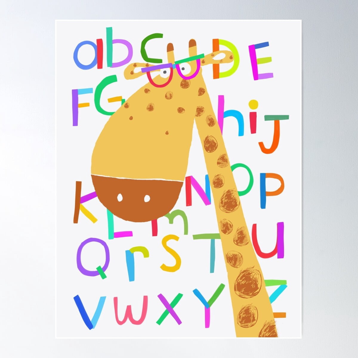 Giraffe Alphabet Educational Art By Carla Daly Poster Wall Art, Modern ...