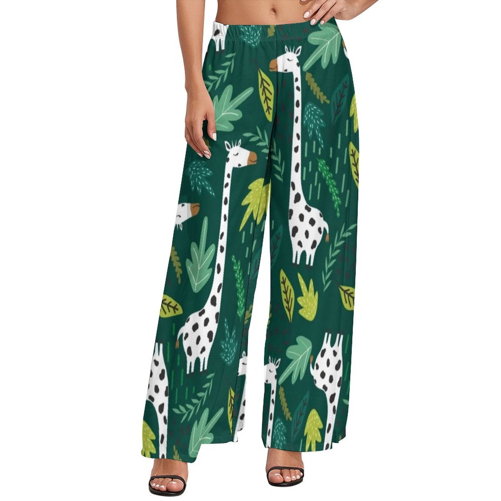 Giraffe And Leopard Pants Women African Wildlife Street Wear Trousers ...