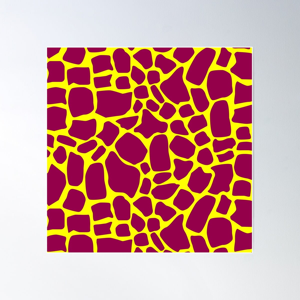 Giraffe Animal Print Yellow Design Pattern Poster Wall Art, Modern Wall ...