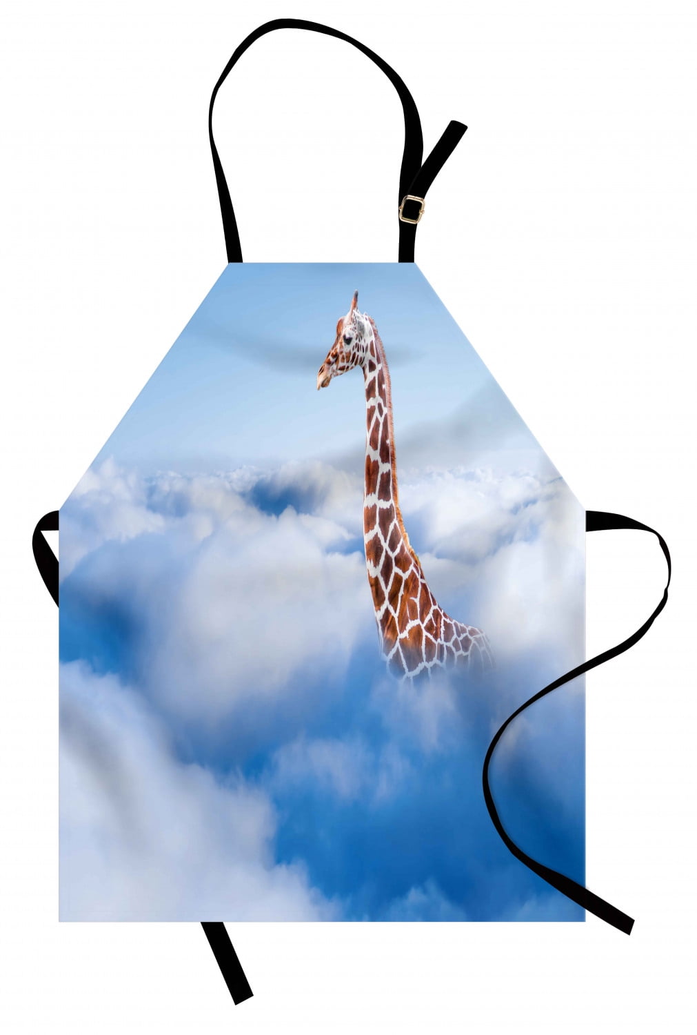 Giraffe Apron Aerial Scene of a Flying Animal in Fluffy Clouds Heaven ...