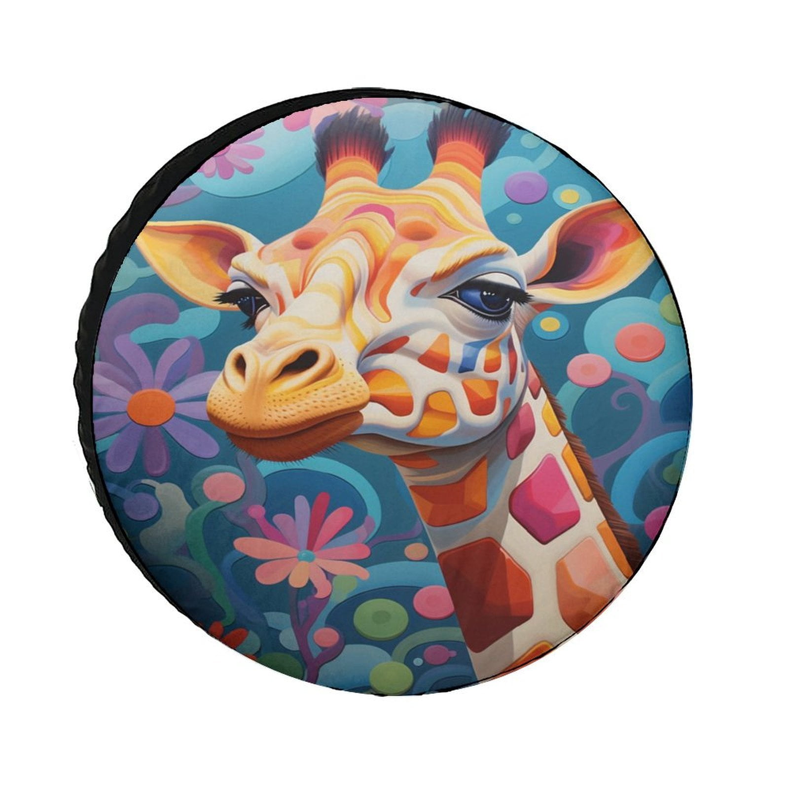 Giraffe Art Heavy Duty Spare Tire Cover Cartoon Cute Elegant Waterproof ...