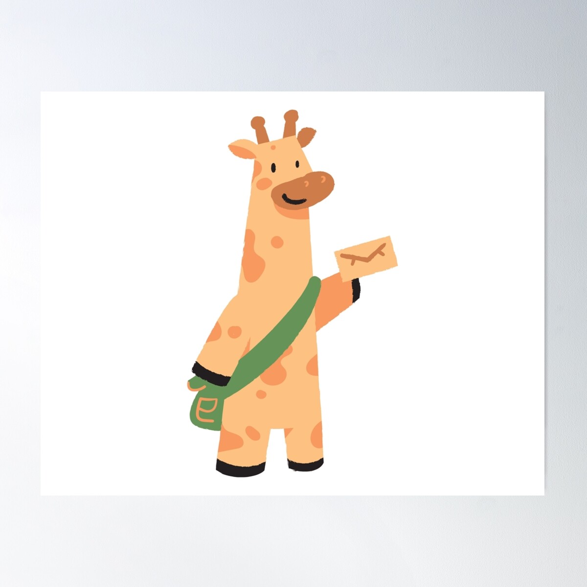 Giraffe As A Postman | Animal Poster Wall Art, Modern Wall Decor For ...