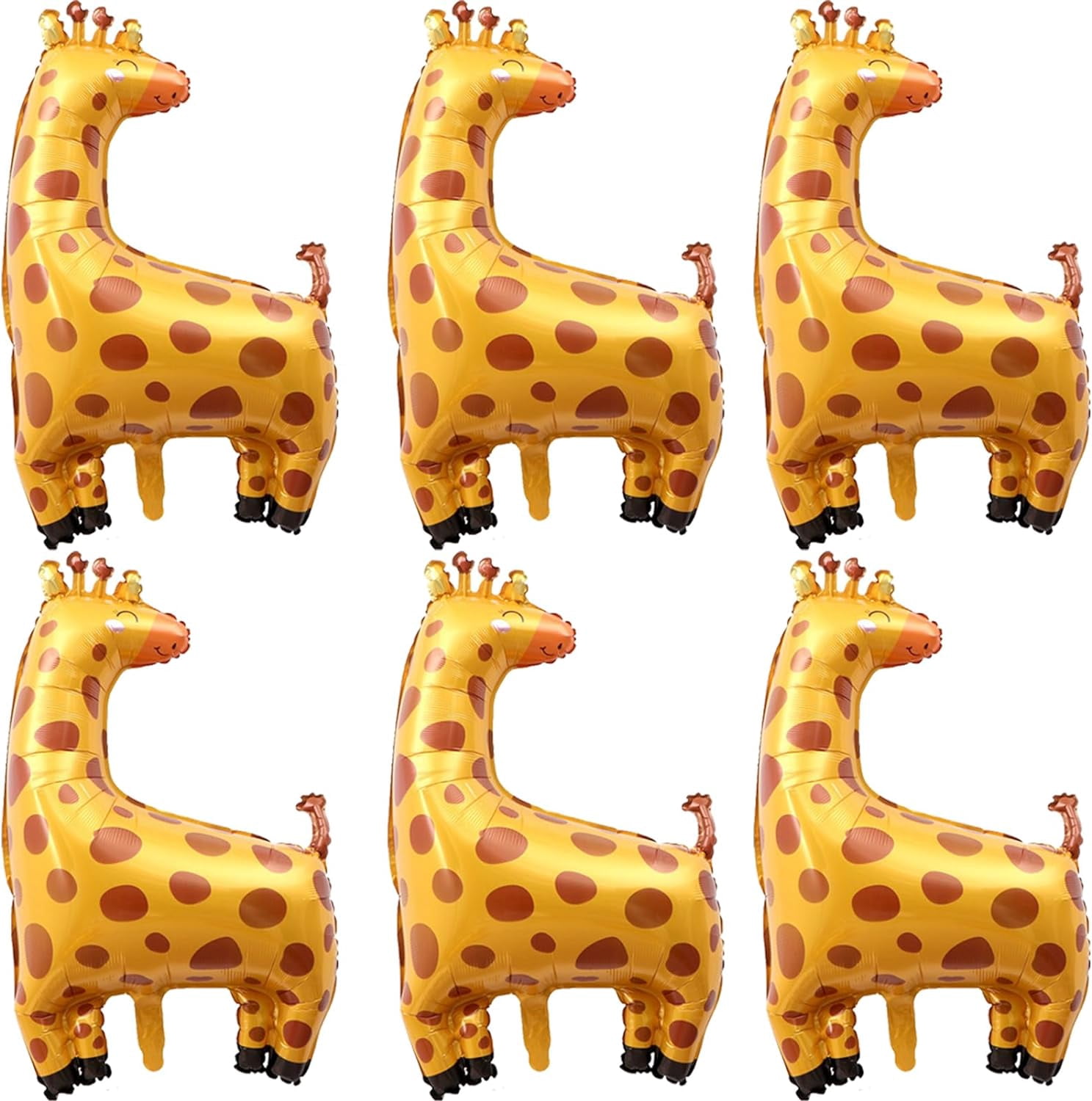 Giraffe Balloons 6 Pcs Foil Helium Giraffe Shaped Animal Party Balloon ...