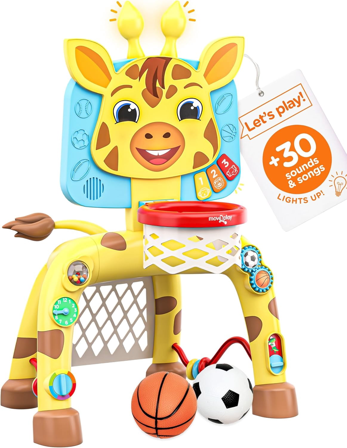 Giraffe Basketball Hoop & Soccer Goal Activity Center | 30+ Sounds ...