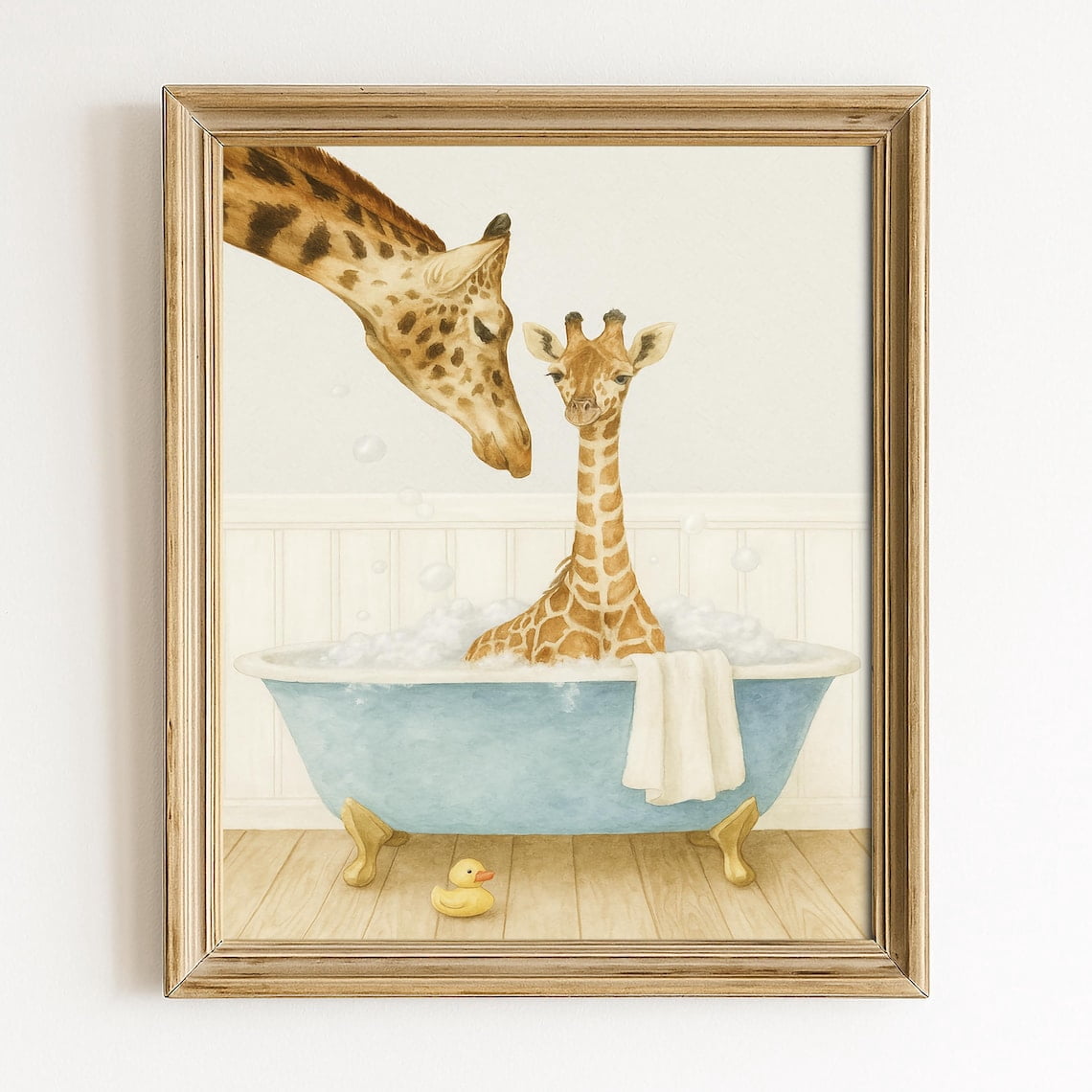 Giraffe Bath Time Nursery Poster, Unframed Size 24x36 - Walmart.com
