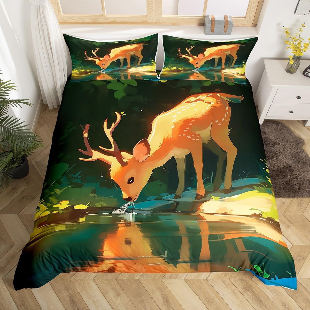 Giraffe Bedding Set,Cute Giraffe Duvet Cover for Boys Girls Cartoon ...