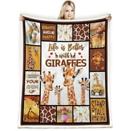 Giraffe Animal Print Flannel Throw Plush Cozy Super Soft Fleece Blanket ...