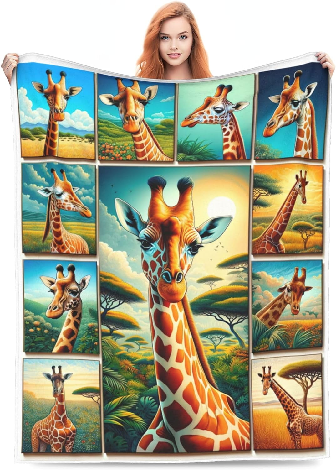 Giraffe Blanket Gifts for Kids Adults Soft Warm Lightweight Cozy Cute ...