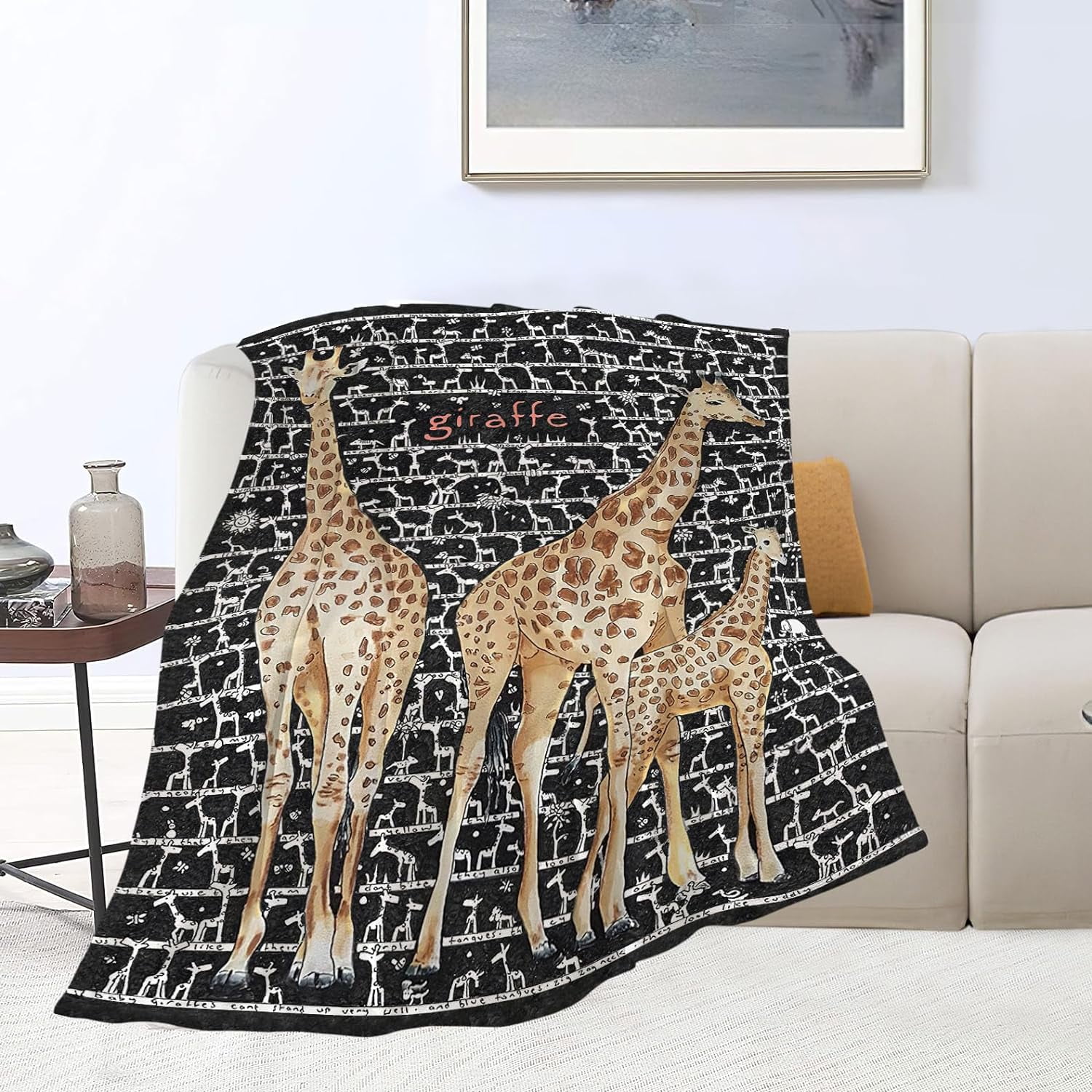Giraffe Blanket Giraffe Throw Blankets Cozy Fleece Flannel Blanket Soft ...
