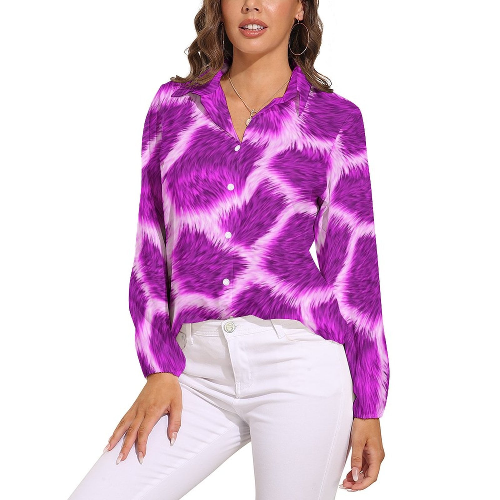 Giraffe Blouse Brown Animal Print Cute Pattern Blouses Womens ...
