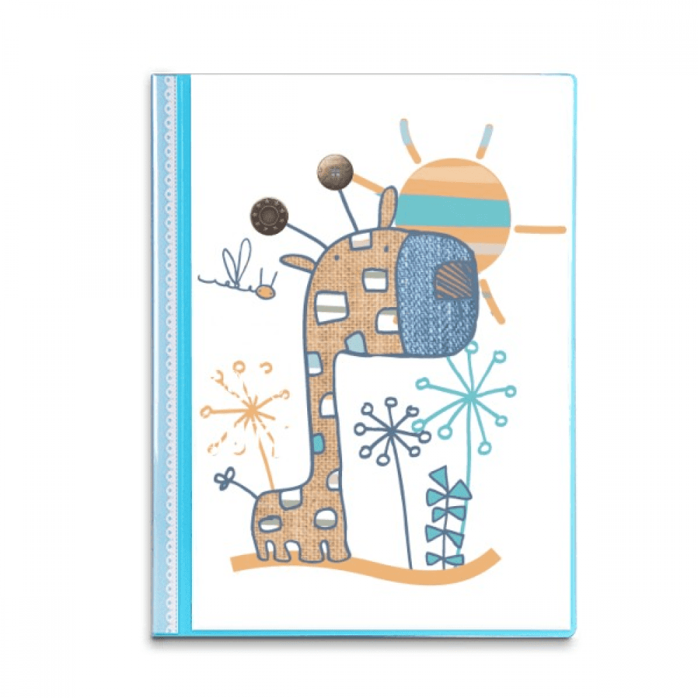Giraffe Cartoon Animal Sunshine Red Book Sheet Protectors Portfolio ...