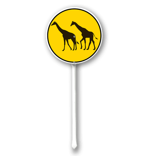Giraffe Crossing Sign with Lawn Stake 9.2 x 9.2 inch House Number Sign ...