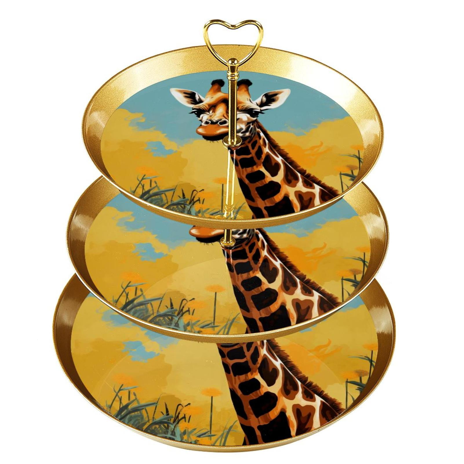 Giraffe Elegant Plastic Dessert Stand with Iron Pillars | 3-Tier Server ...