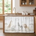 Giraffe Elephant Cabinet Curtains 32" W x 55" L Zebra Lion Soft Clouds ...