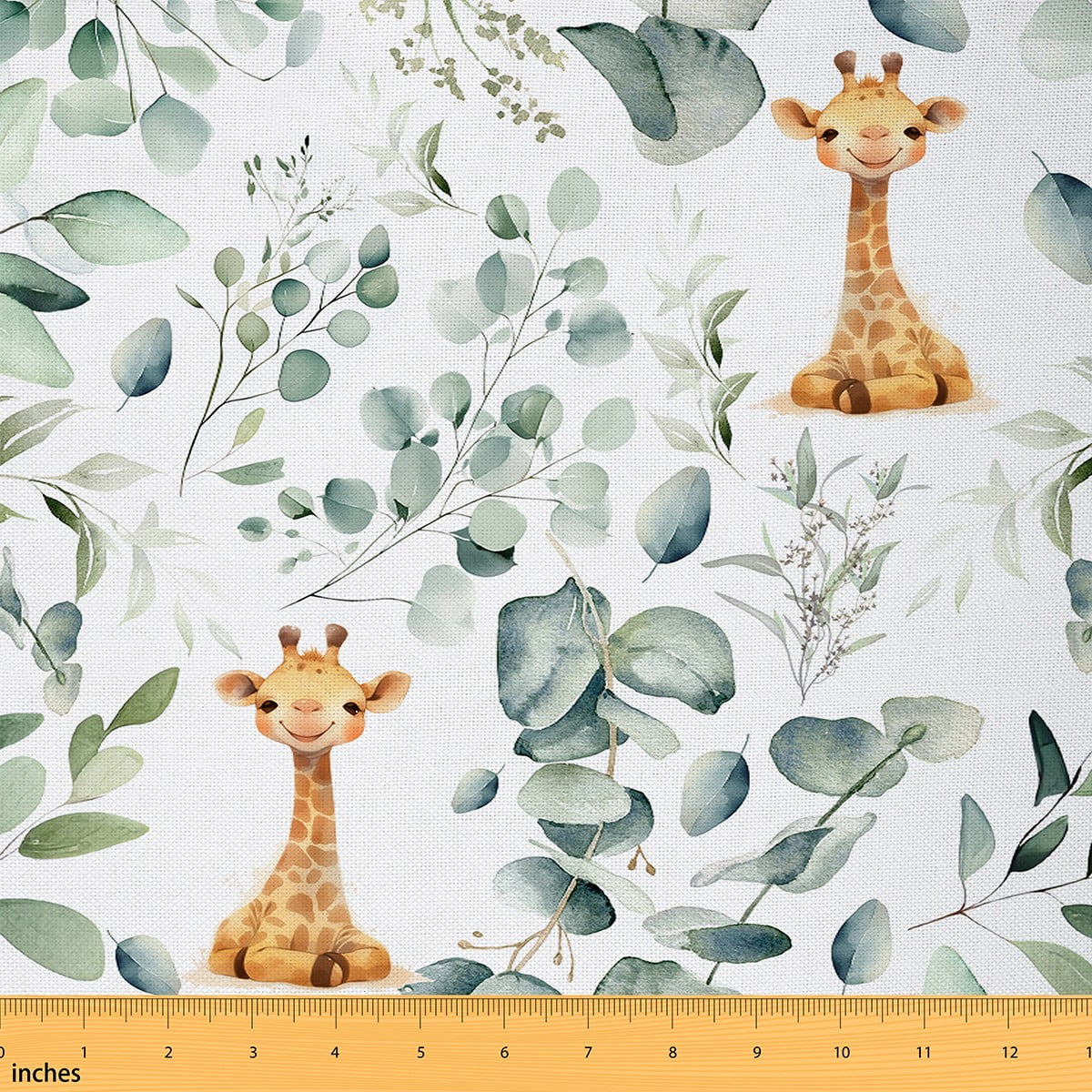 Giraffe Fabric by the Yard,Kids Cute Animal Upholstery Fabric,Spring ...