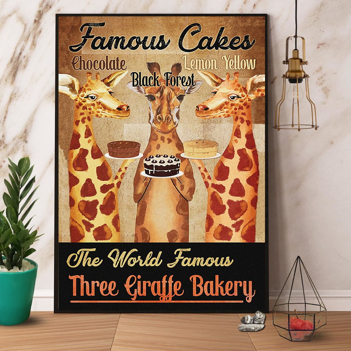 Giraffe Famous Cakes The World Famous Three Giraffe Bakery Paper Poster ...