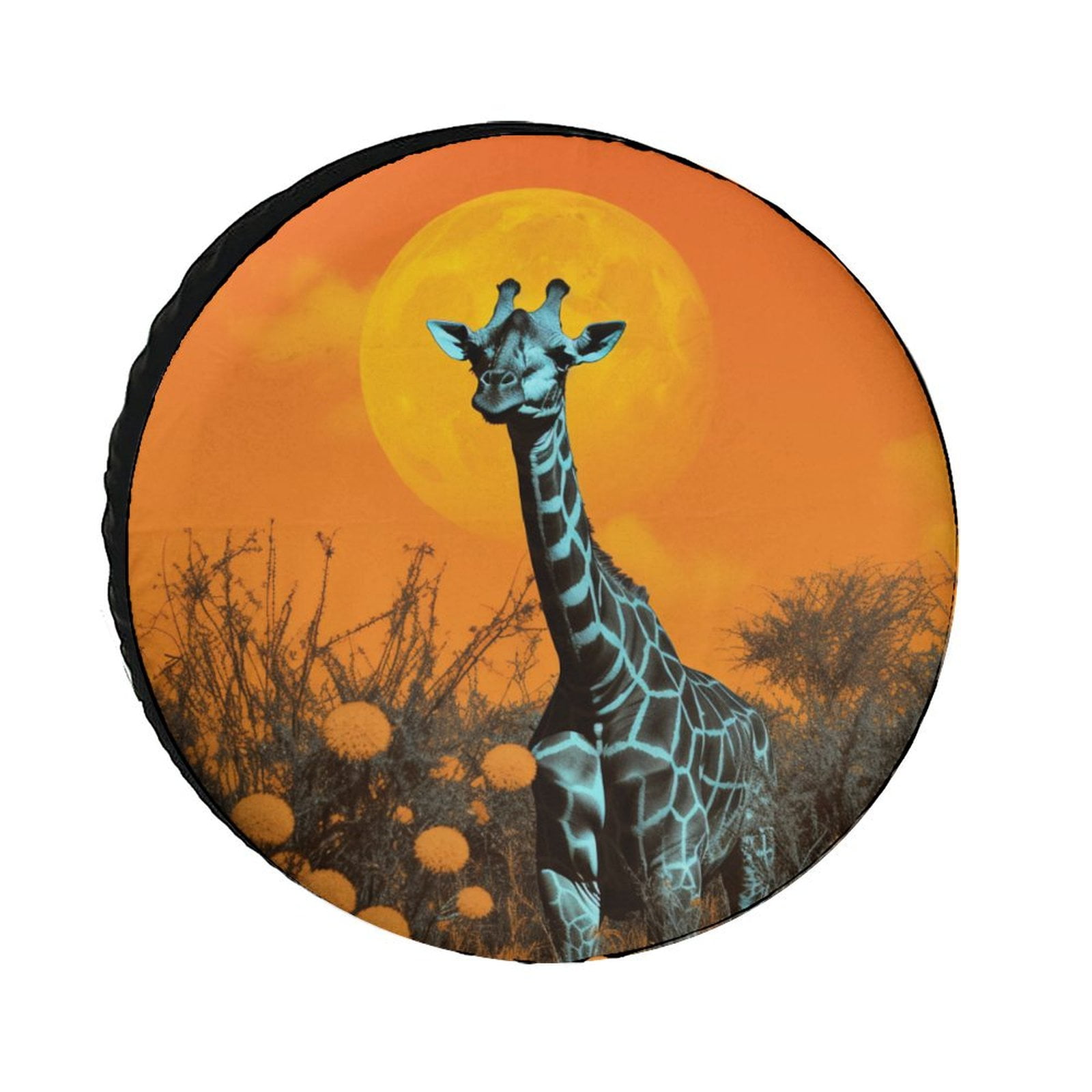 Giraffe With A Full Moon Spare Tire Cover Giraffe Gifts Wheel ...