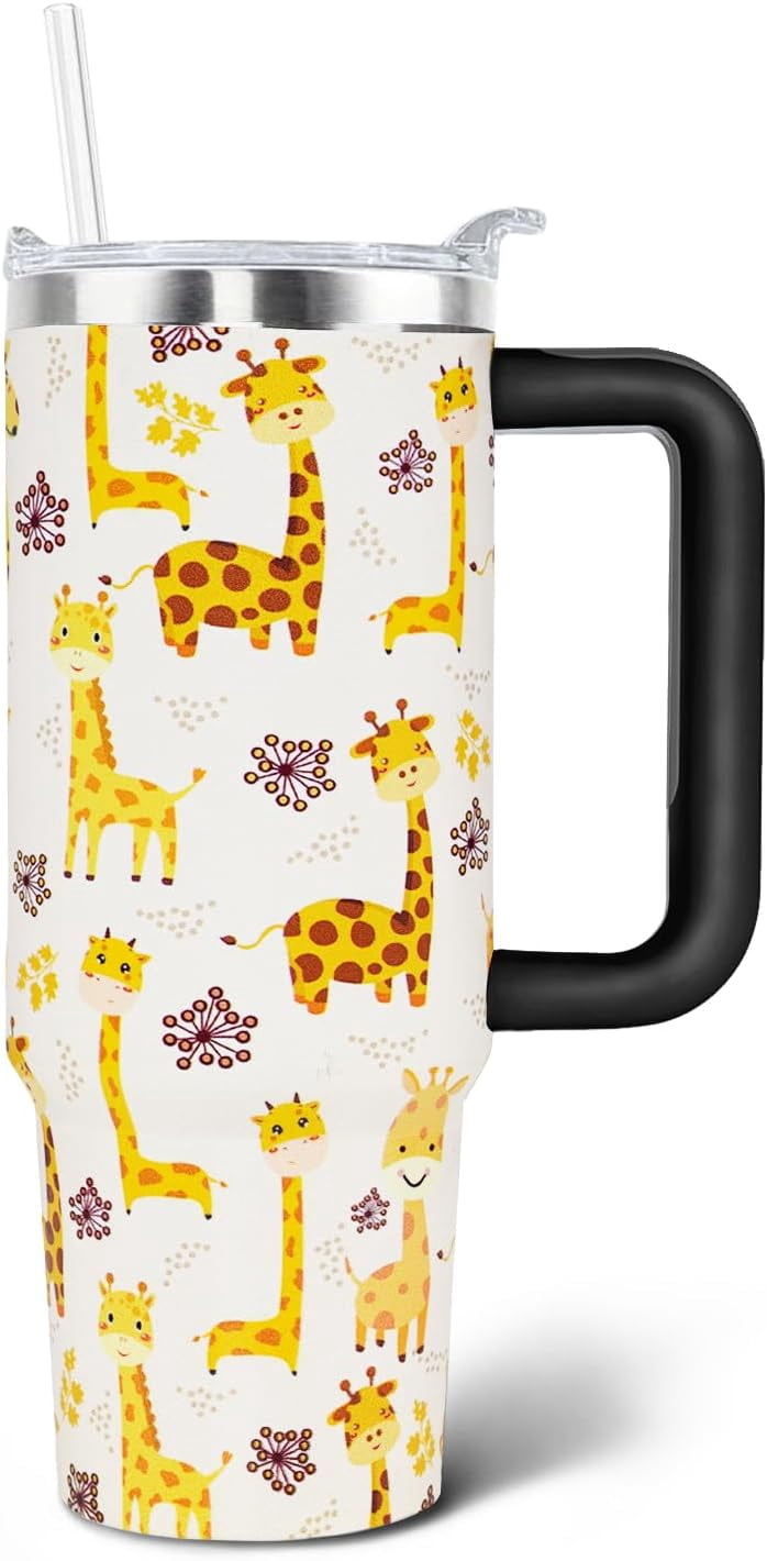 Giraffe Gifts for Giraffe Lovers-Giraffe Tumbler with Handle, Giraffe ...