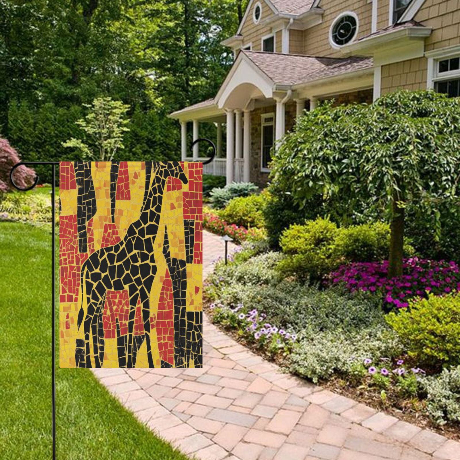 Giraffe Graffiti Colorful Garden Flag Double Sided 12 x 18 Inch Outside ...