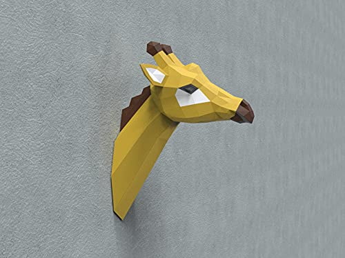 Giraffe Head Paper Sculpture,Pre-cut DIY Papercraft Kit,Handmade Wide ...